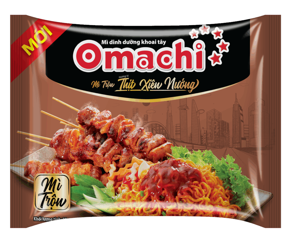 Omachi Mixed Noodles with Grilled Skewered Meat Flavor – 30 packs x 90g ...